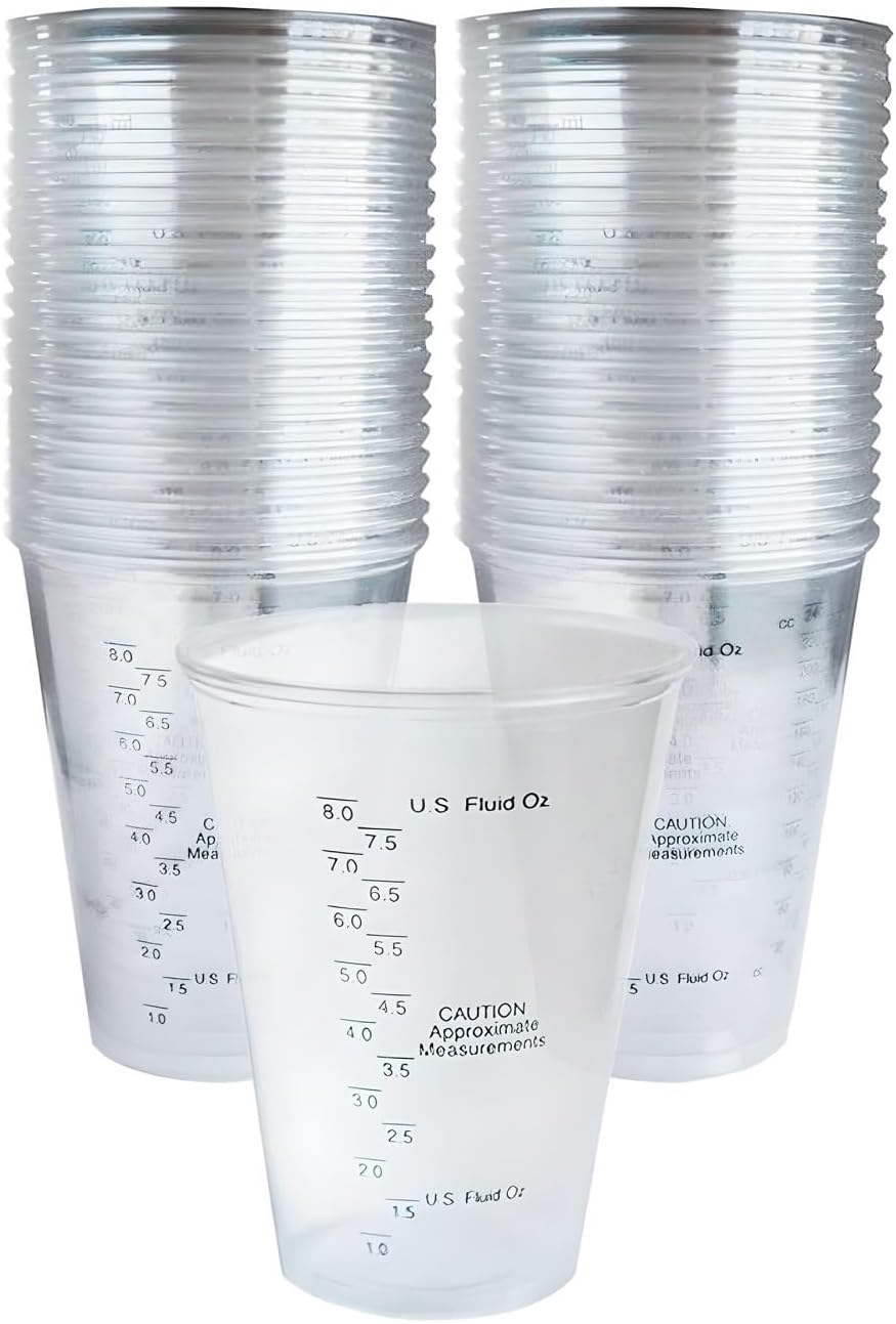 Graduated Disposable Ultra Clear Plastic Measuring Cups, 8oz/240ml ...