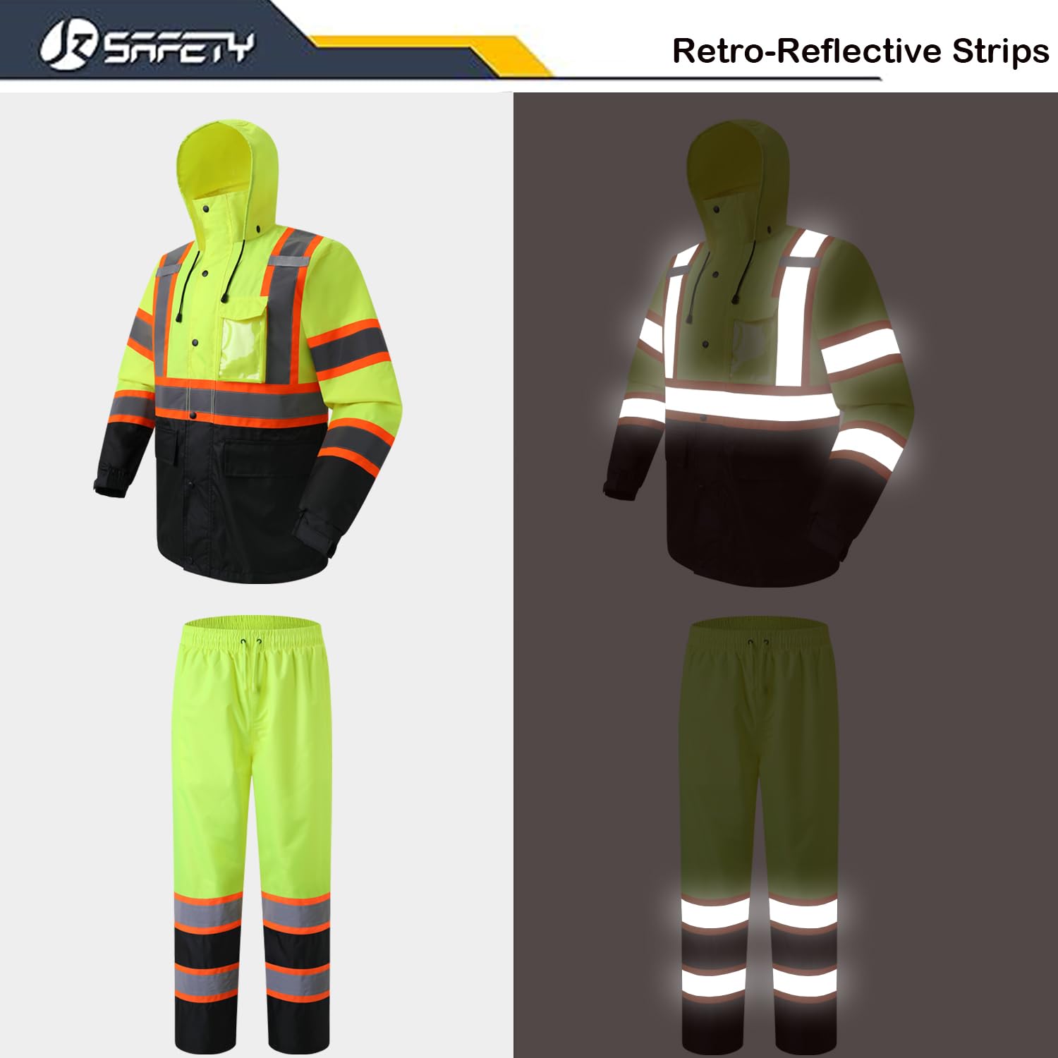 Snapklik.com : JKSafety Hi-Vis Reflective Safety Rain Jacket And Pants ...