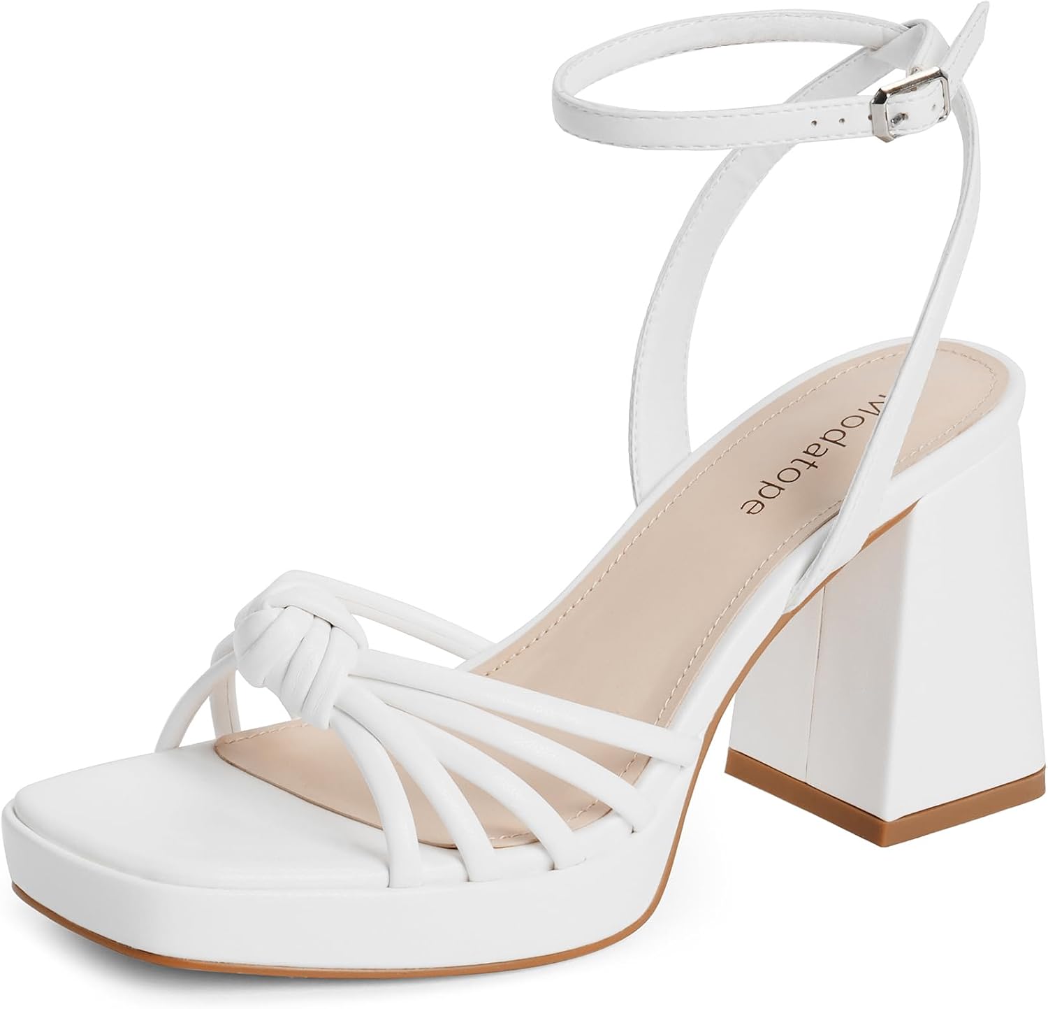 Amazon.com | Modatope Platform Bow Sandals for Women Chunky Heel ...