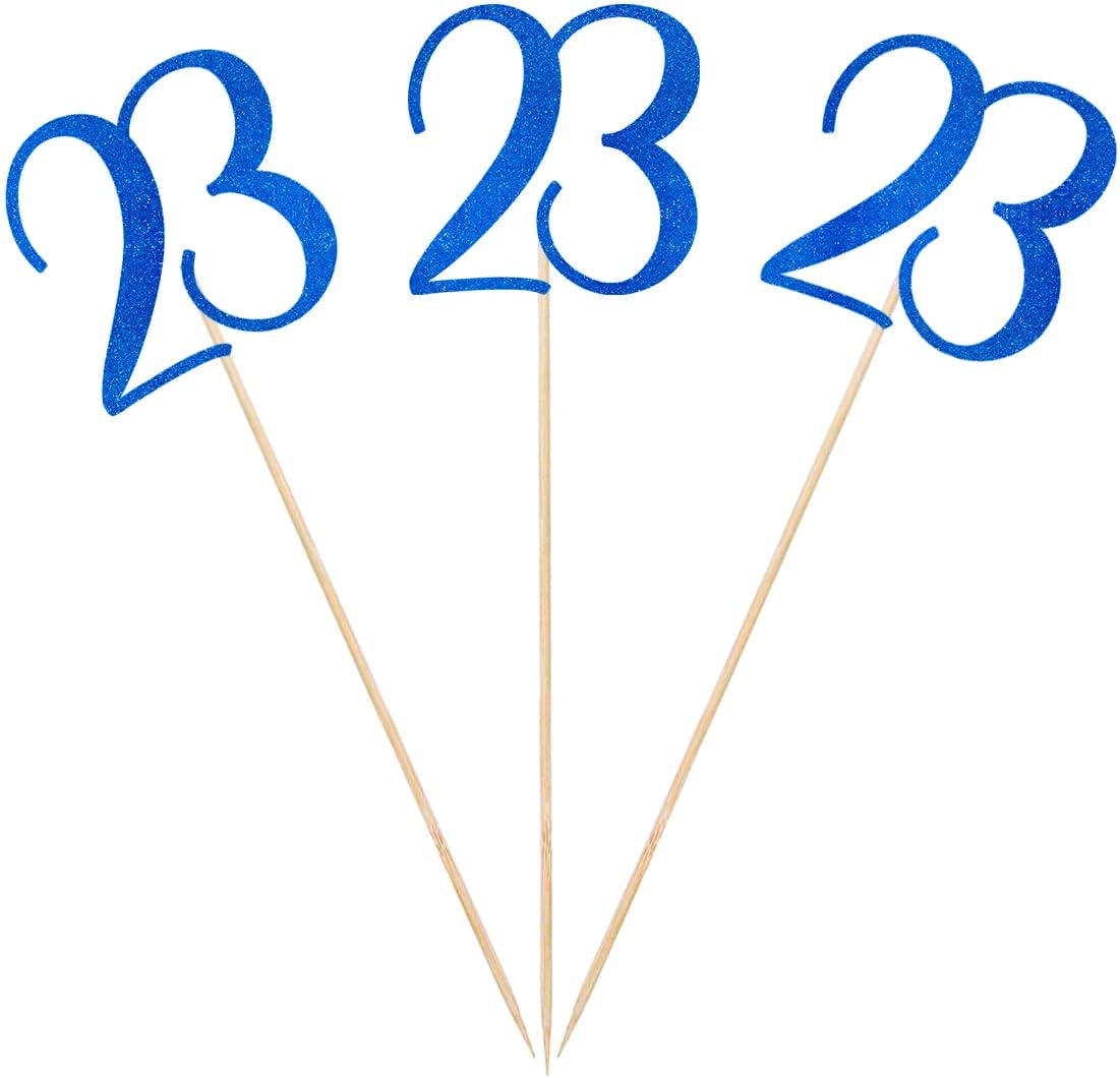 Amazon.com: Blue Glitter 23rd Birthday Centerpiece Sticks, 12-Pack ...