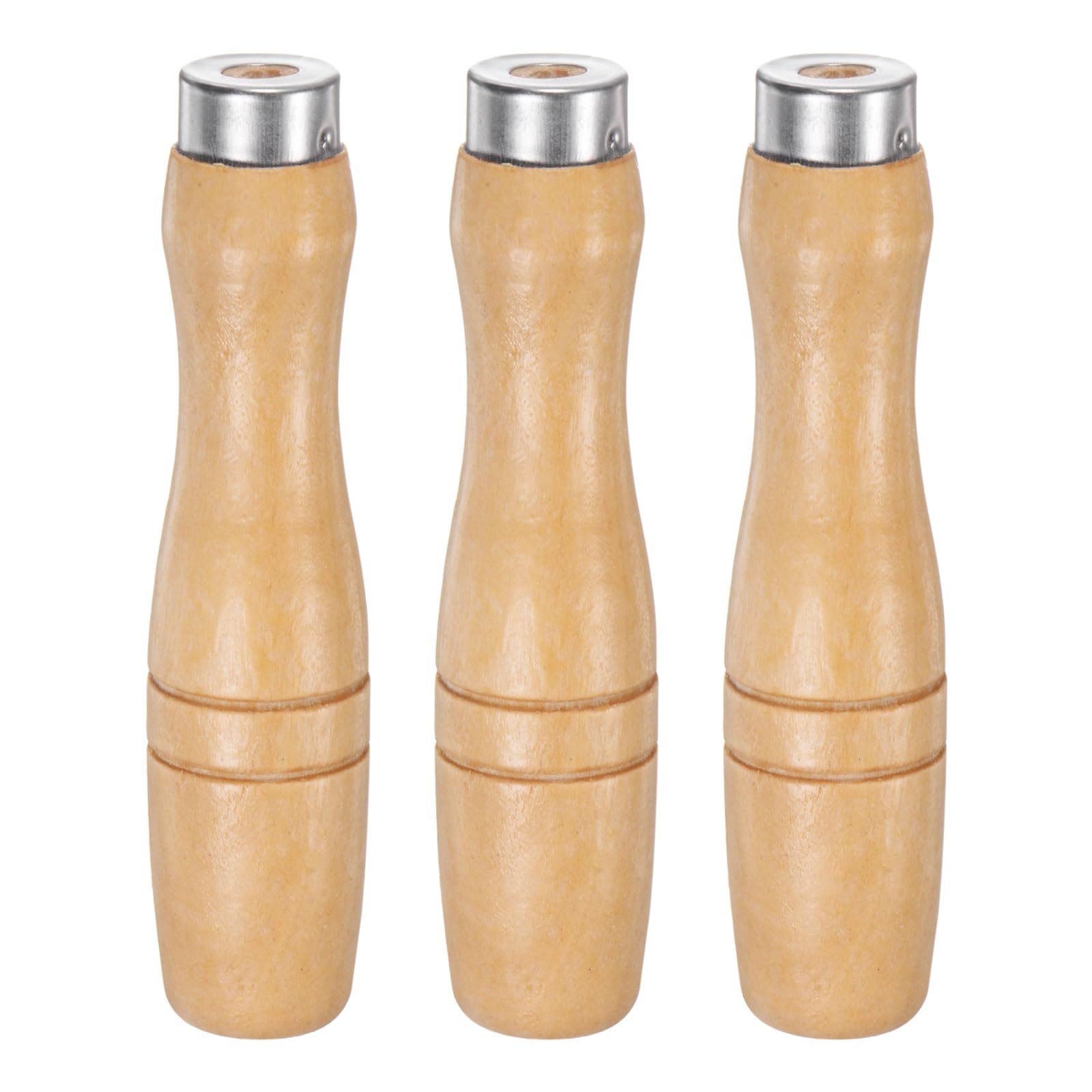 HARFINGTON 3pcs Wooden File Handle 4.13 Inch 4.8mm Round Hole Ergonomic ...