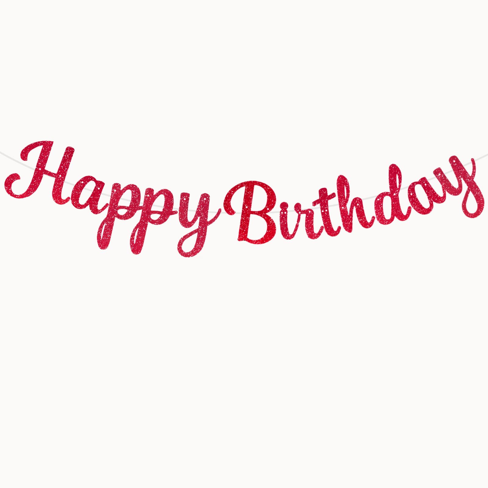 Snapklik.com : Accevo Red Glitter Happy Birthday Banner