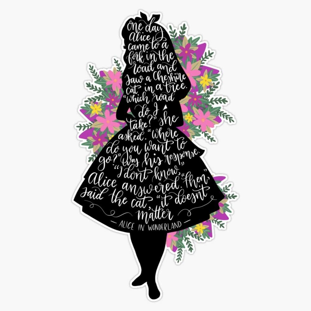 Amazon.com - Curiouser And Curiouser Said Alice Bumper Sticker Vinyl ...