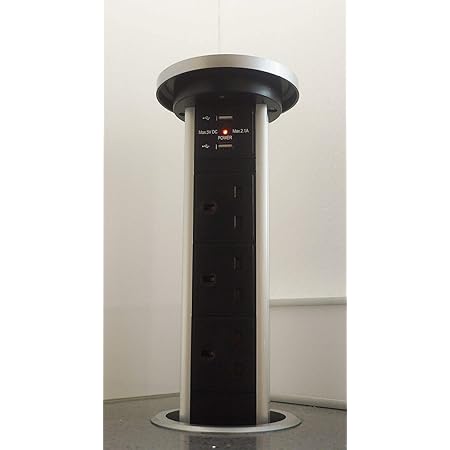 MOTORISED POP UP Electrical Socket Power POD Wireless QI 2 USB Kitchen ...
