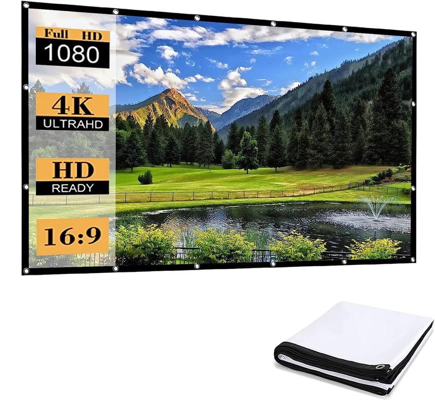 Vilro 280 inch Projector Screen,4K HD 16:9 Portable Video Projector ...