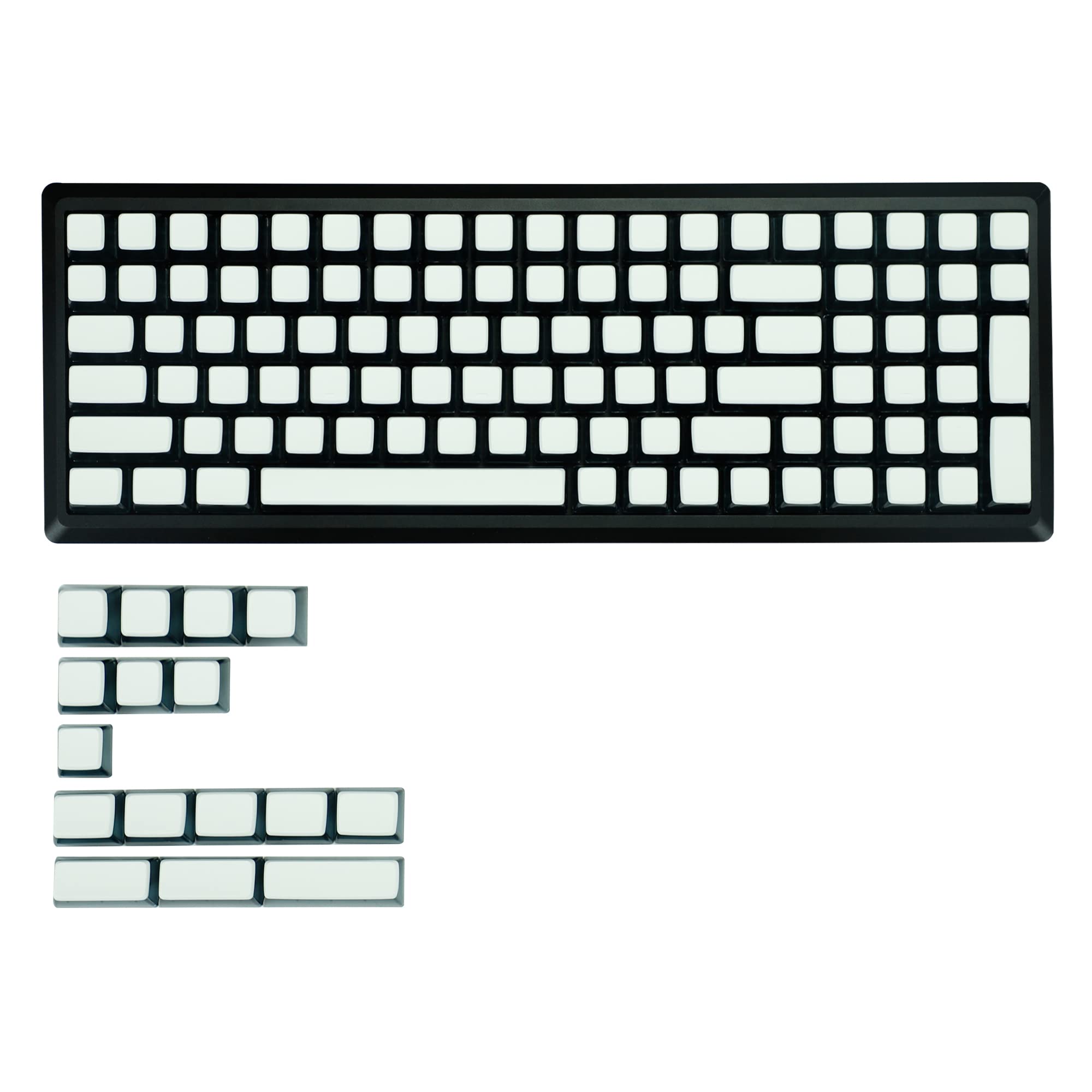 YMDK 116 Key Blank PBT Pudding Backlit Smoky Keycaps ASA Profile Keycap ...