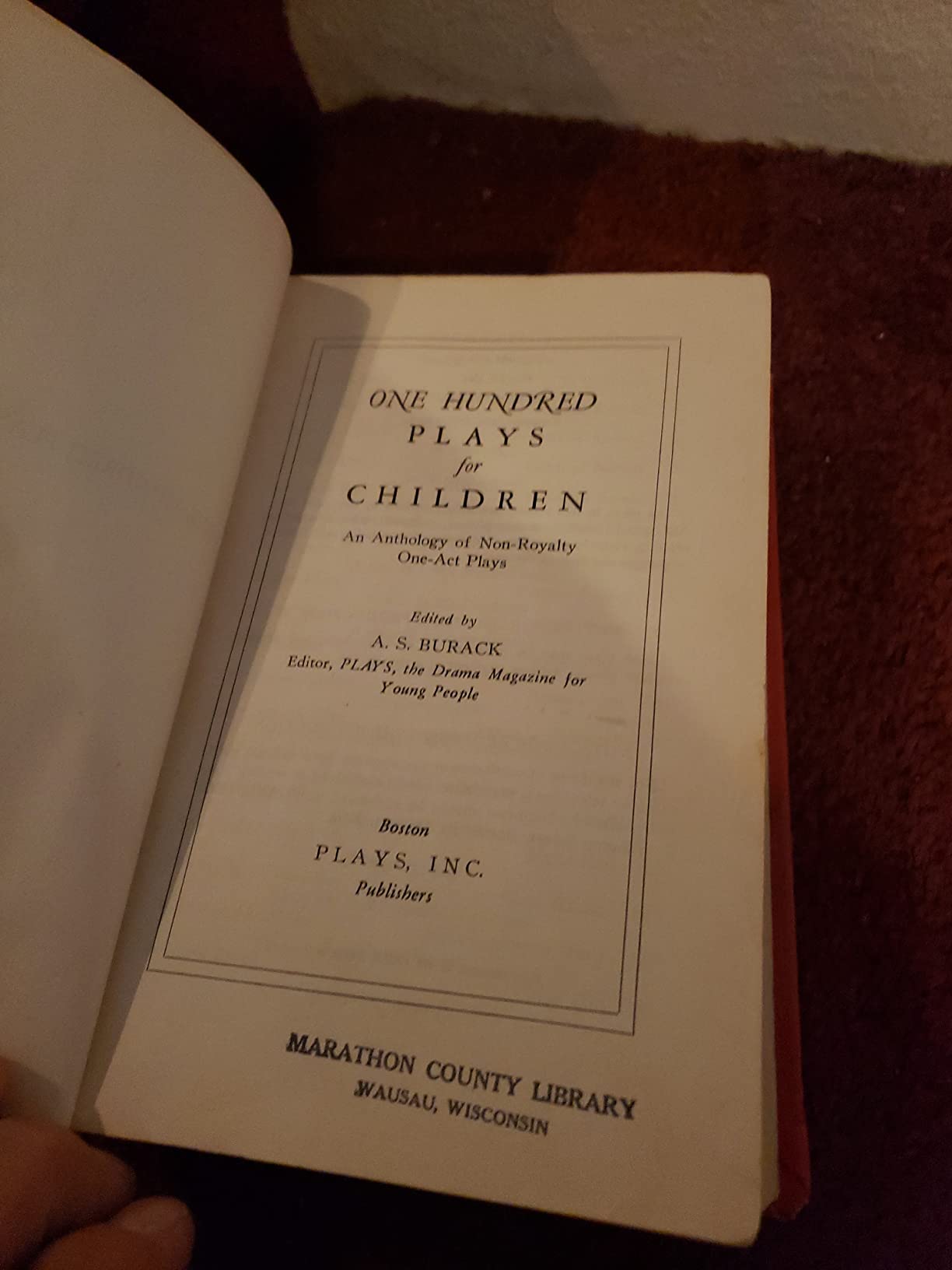 One Hundred Plays for Children: Burack, A. S., Editor: Amazon.com: Books