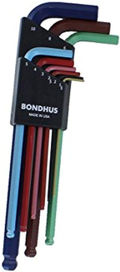 Bondhus 69499 Ball End L-Wrench Set with ColorGuard Finish, 9 Piece ...