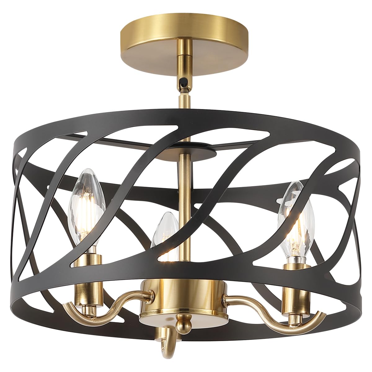 Semi Flush Mount Ceiling Light, 3-Light Modern Hallway Light Fixture 12 ...