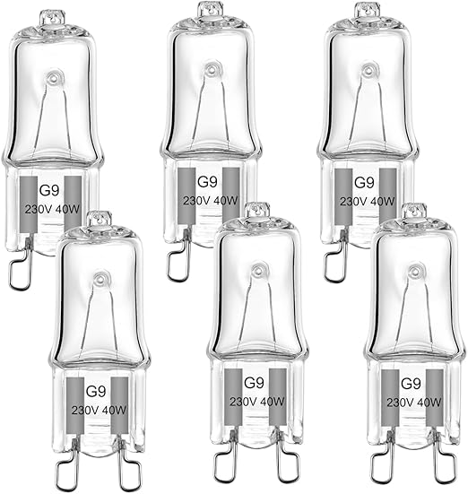 VINBE 40W G9 Halogen Light Bulb Two Prong Looped Pins for Cabinet ...