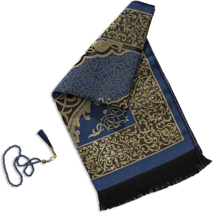 Amazon.com: SUMELA Prayer Mat with Prayer Beads - Prayer Rug - Muslim ...