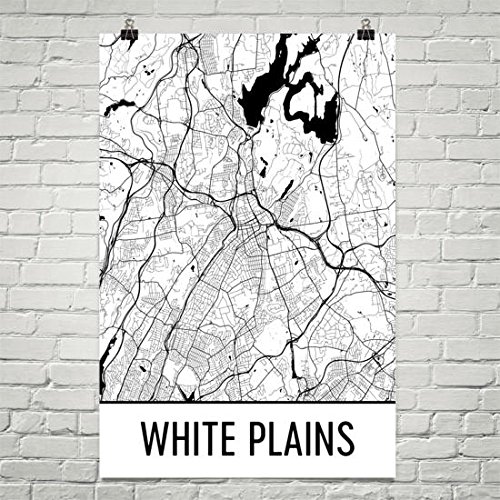 Amazon.com: White Plains Map, White Plains Art, White Plains Print ...