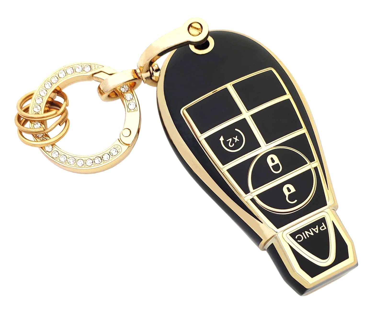 Amazon.com: chyoekey Key Fob Cover for Dodge with Keychain Soft TPU Car ...