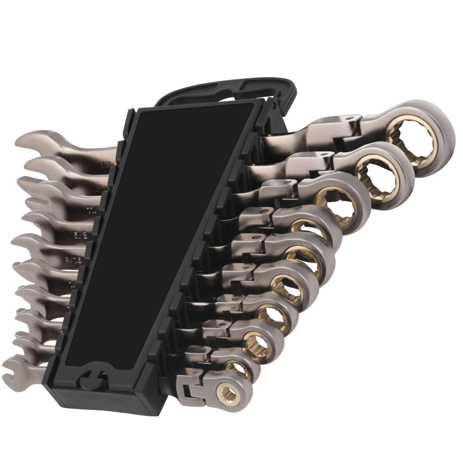10-Piece Flex-Head Ratchet Wrenches Set SAE Ratcheting Wrench Set with ...