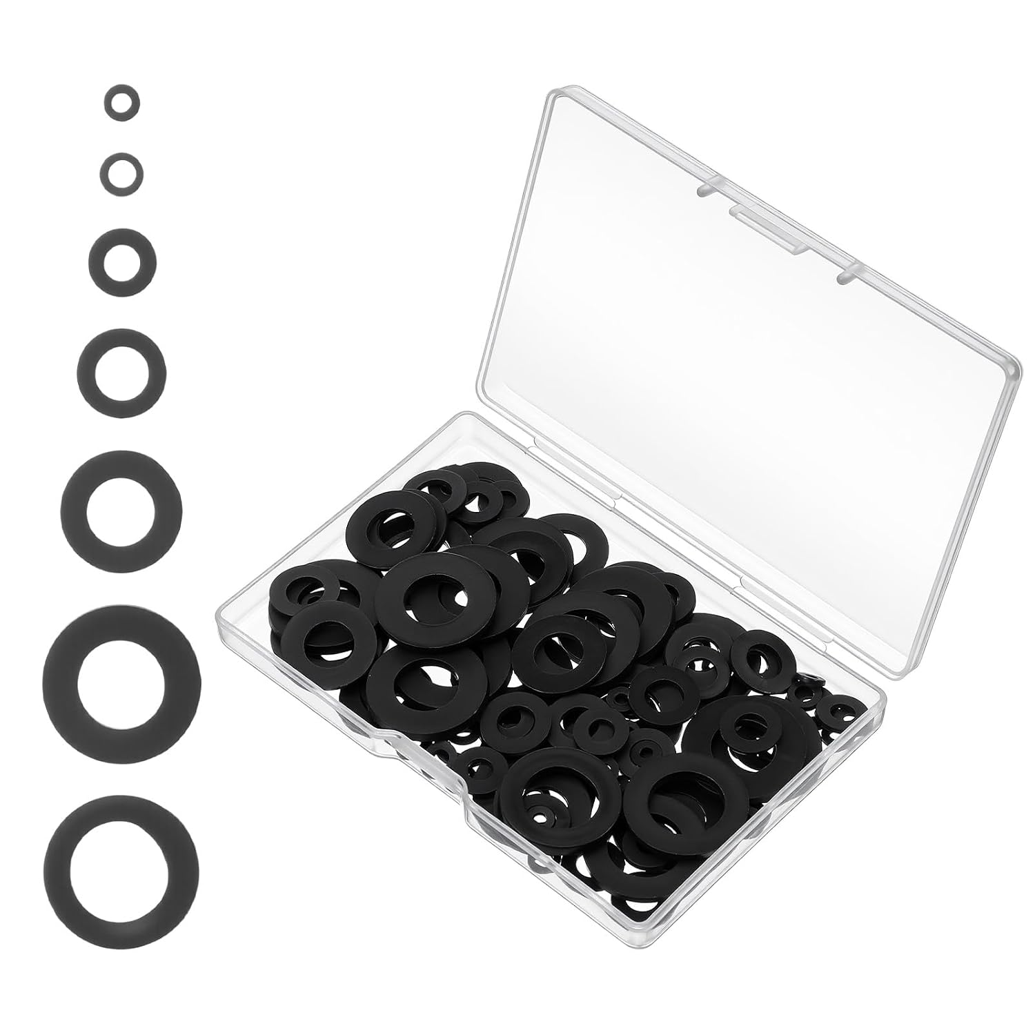 Amazon.com: 100 PCS Flat Nylon Washers Assortment Kit, 7 Sizes Heavy ...