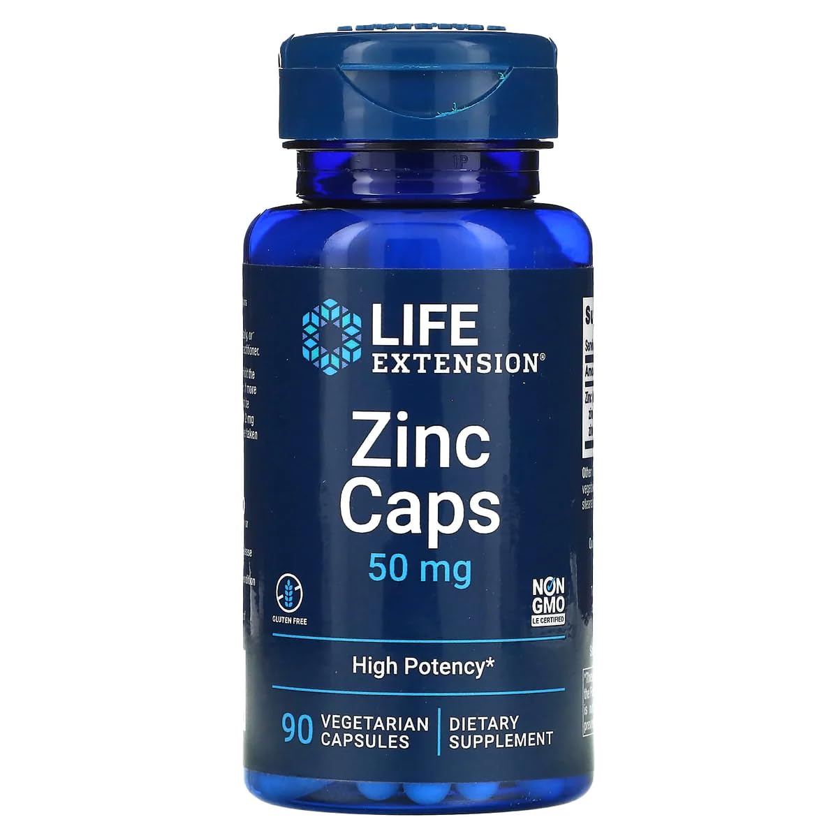 Life Extension Zinc Caps 50mg - High Potency - 90 Vegetarian Capsules ...