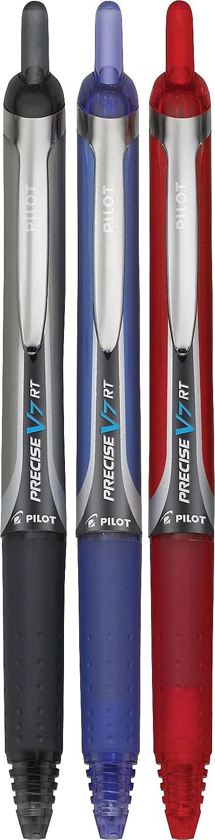 Pilot Precise V7 RT Retractable Rolling Ball Pens, Fine Point, 3-Pack ...