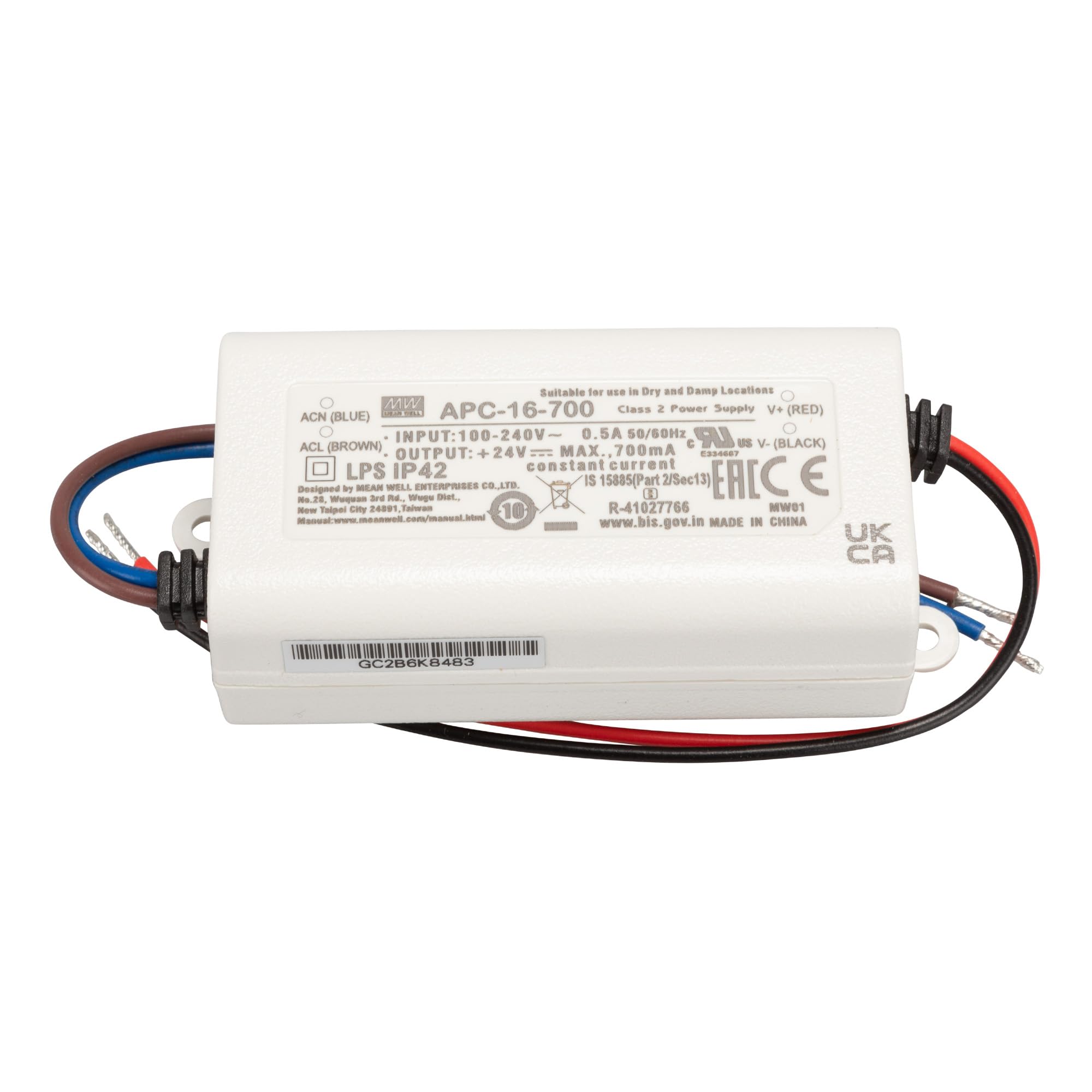 APC-16-700 | Mean Well 16W 700mA CC LED Driver: Electronic Components ...
