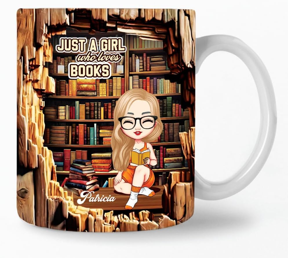 Amazon.com | CHILLGEN Personalized Books Lover Mug, 11oz 15 oz Ceramic ...