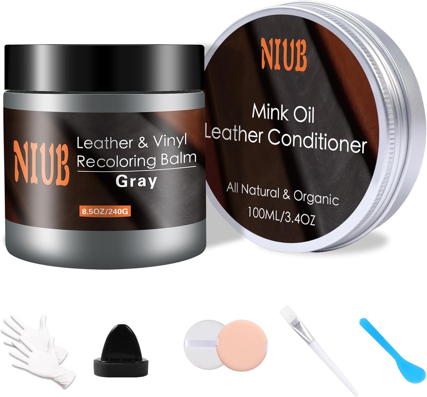 Amazon.com: NIUB Leather Recoloring Balm, 8Oz Gray with Oil Leather ...