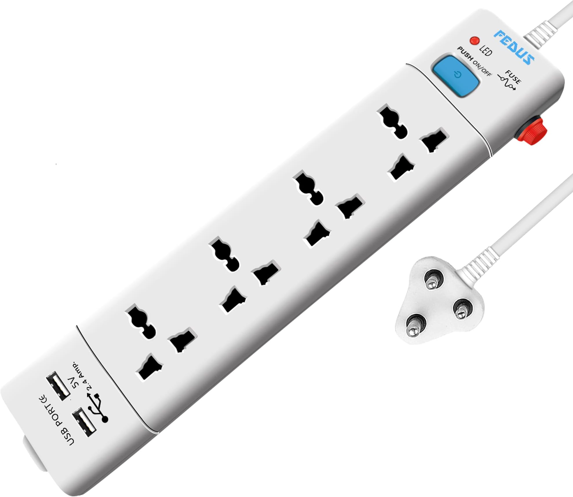 Buy FEDUS Extension Board With 2 Output USB Charging Ports(2.1A) 4 ...