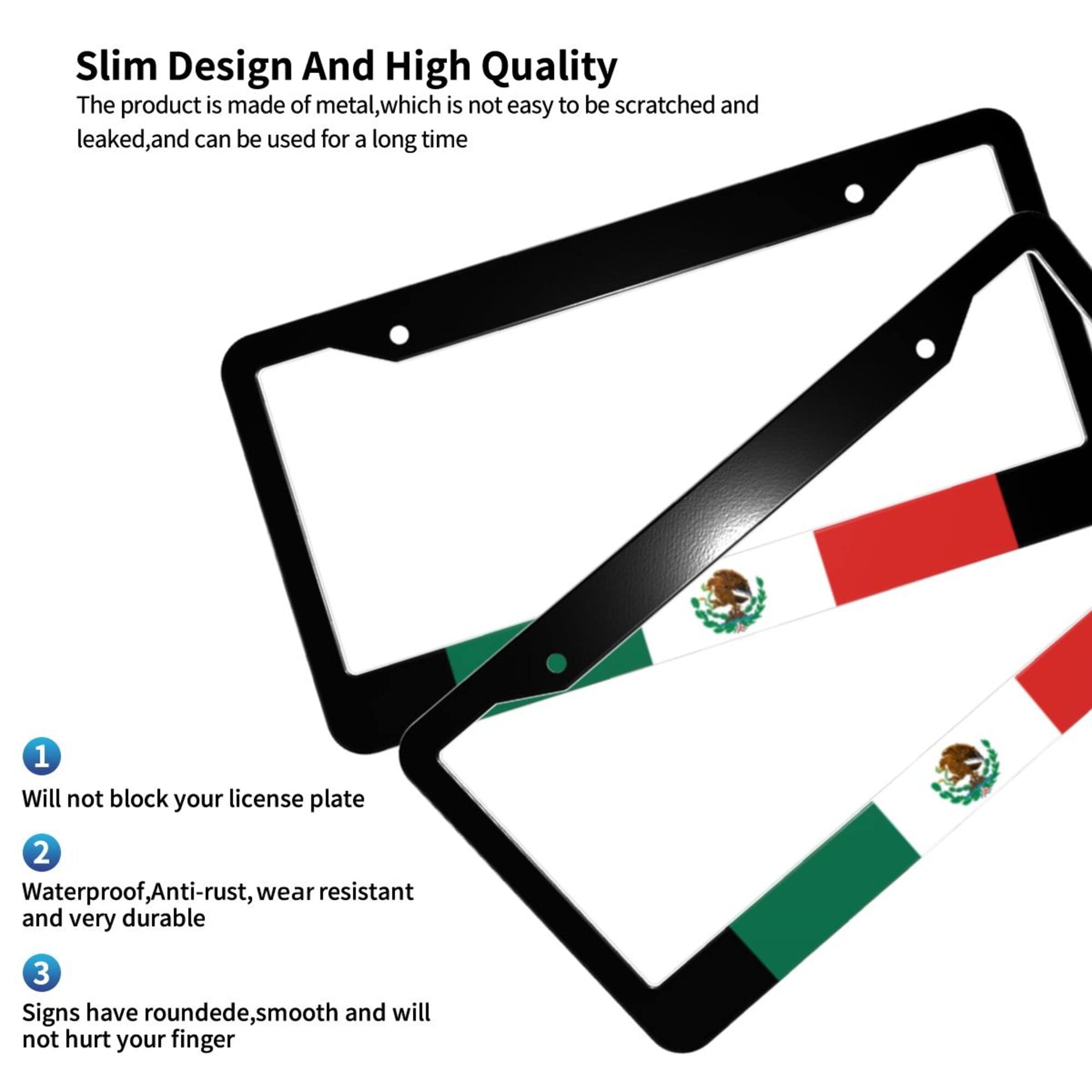 Snapklik.com : Mexican Flag License Plate Frame - 1 Pcs Black Mexico ...