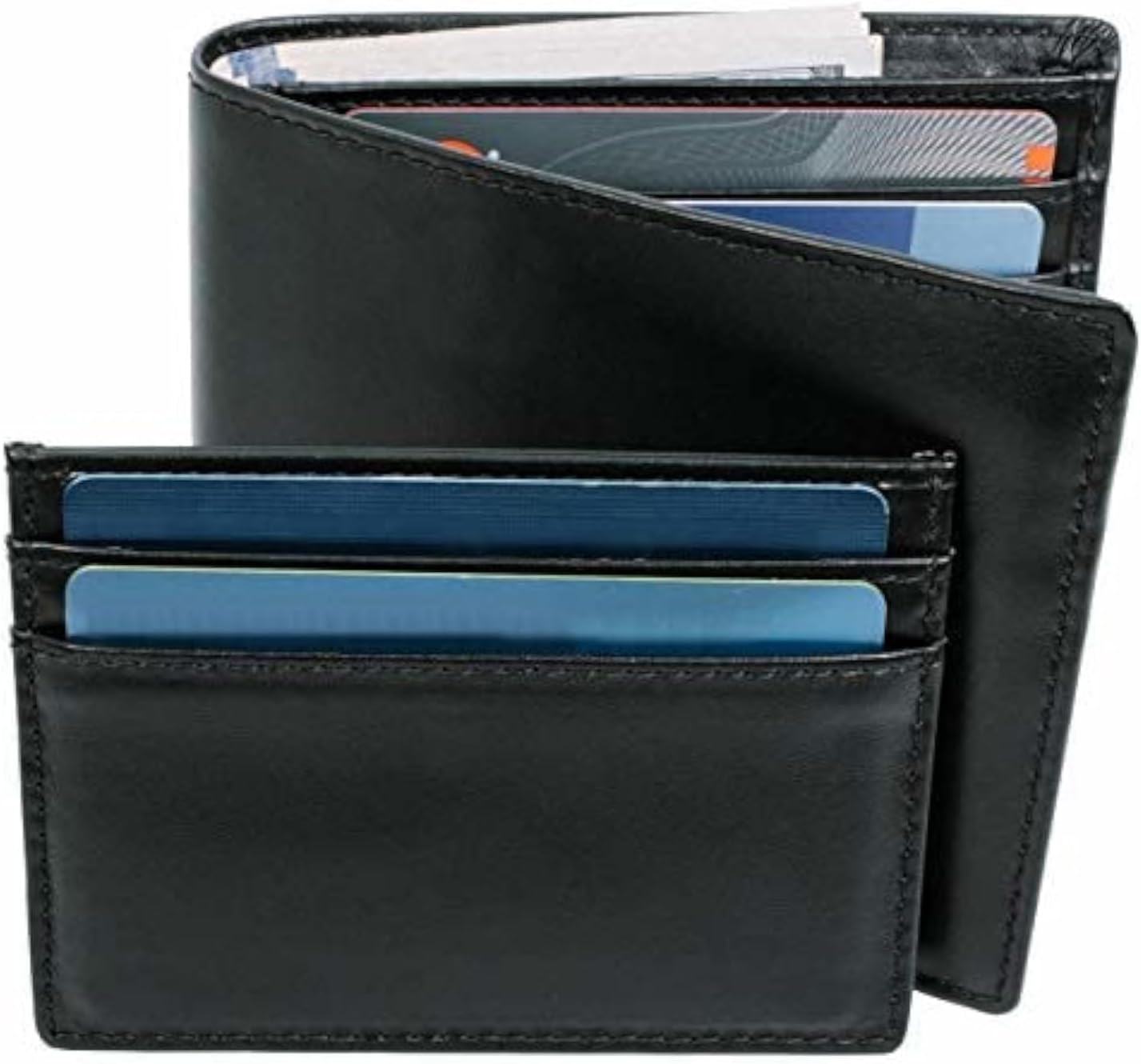Amazon.com: Leather Men's RFID Bifold Wallet with Removable Slim Front ...