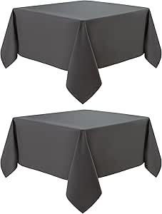 Amazon.com: mylacerhome 2 Pack Square Table Cloth 60X60 Inch Grey ...