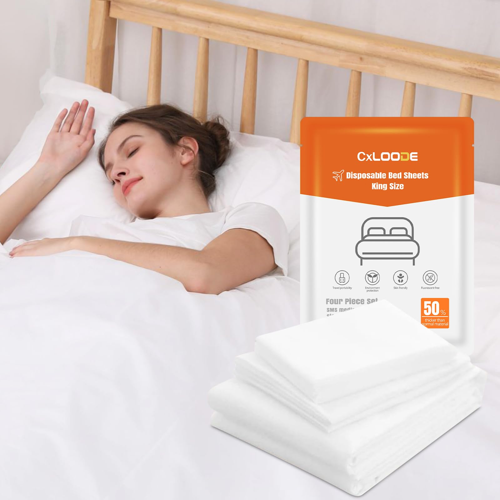 Amazon.com: CxLoode 4 PCS Disposable Bed Sheets Fitted Sheet King Size ...