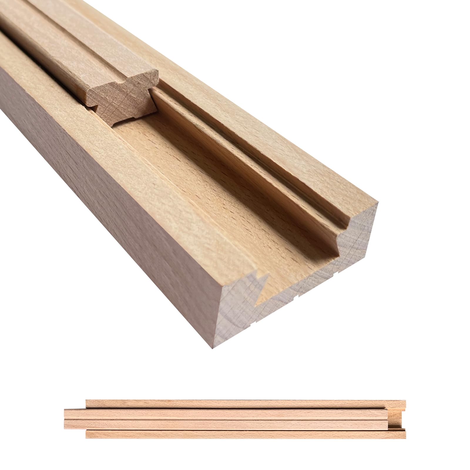 lamxxyoo Wood Drawer Slides Classic Guide Undermount Center Mount Track ...
