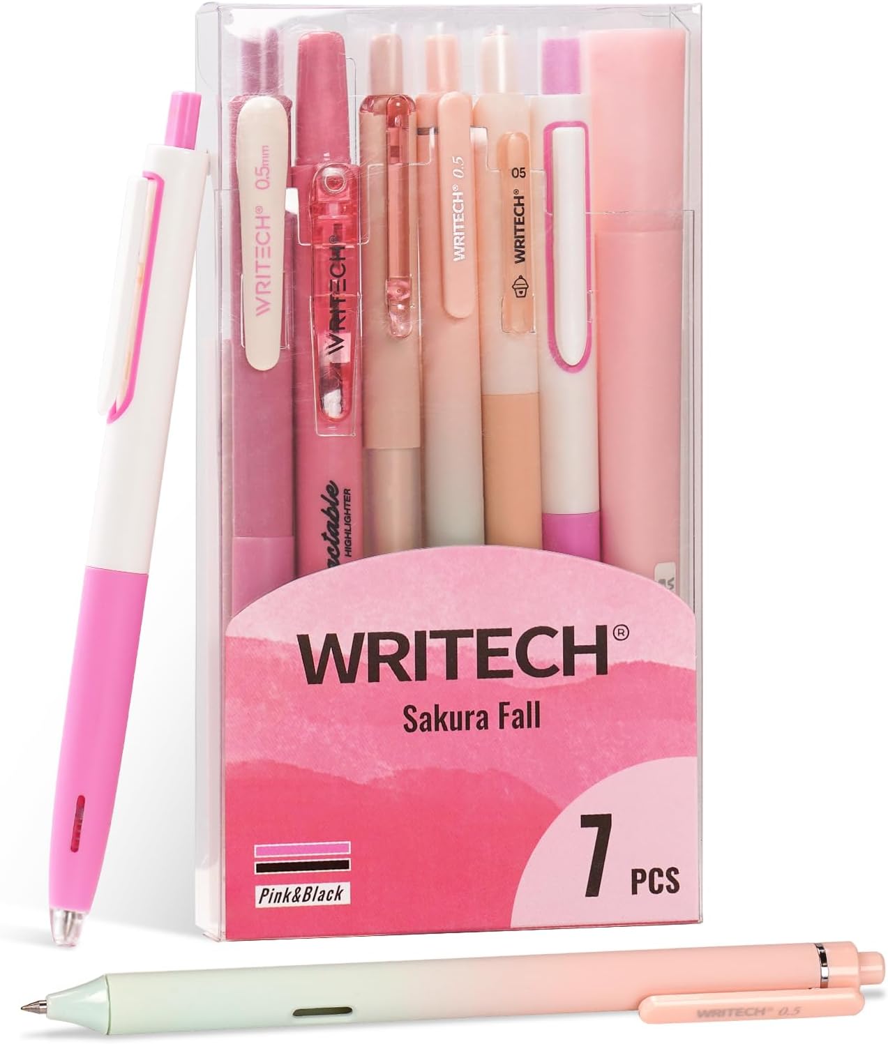 Amazon.com: WRITECH Gradient Color Barrel Gel Pen With Aesthetic Pink ...