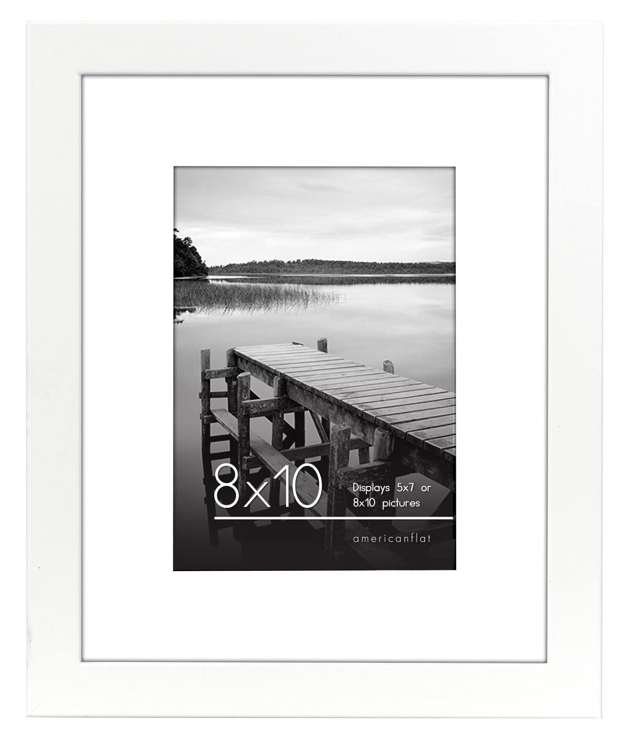 Americanflat 8x10 Picture Frame in White - Use as 5x7 Picture Frame ...