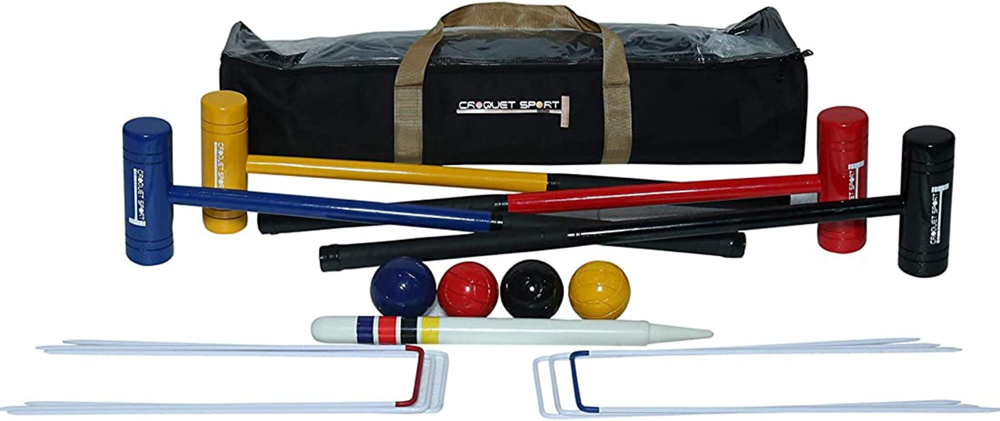 Synco Croquet Sport Lawn Croquet Set 4 Player, Colour Full mallets ...