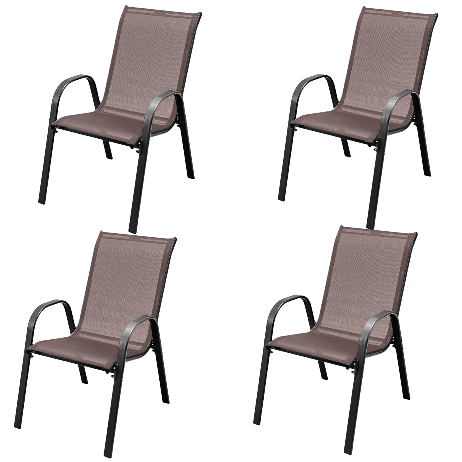Amazon.com : MEDIMALL Patio Chairs, Stackable Patio Chairs Set of 4 ...