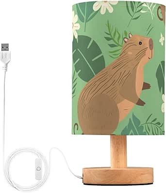 QGBYMX Capybara Seamless Plant Table Lamp with USB Port for Bedroom ...