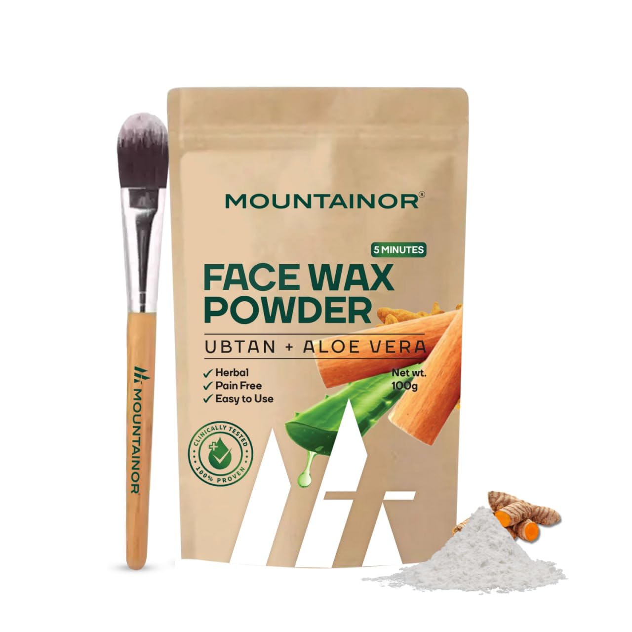 MOUNTAINOR Face Wax Powder with Ubtan & Aloevera, Full Body Painless ...