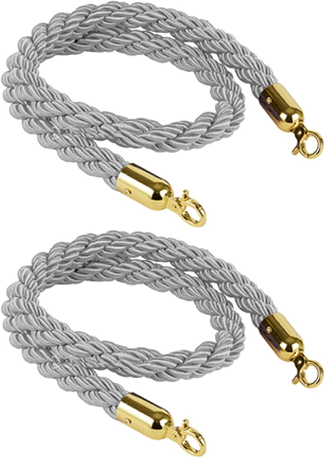Grey Queue Barrier Ropes with Silver Hook, Silver Stanchion Rope 3/4/5 ...