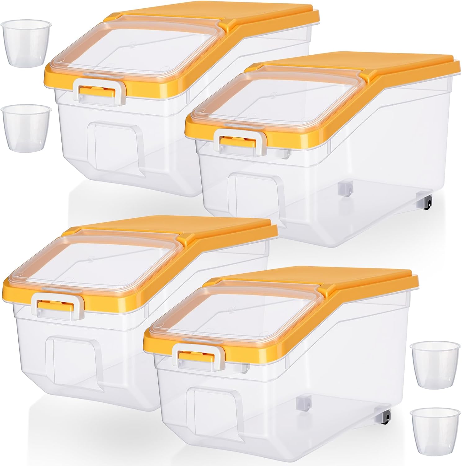 Amazon.com: Sunnyray 4 Pcs Rice Storage Container 22 lb Airtight Flour ...