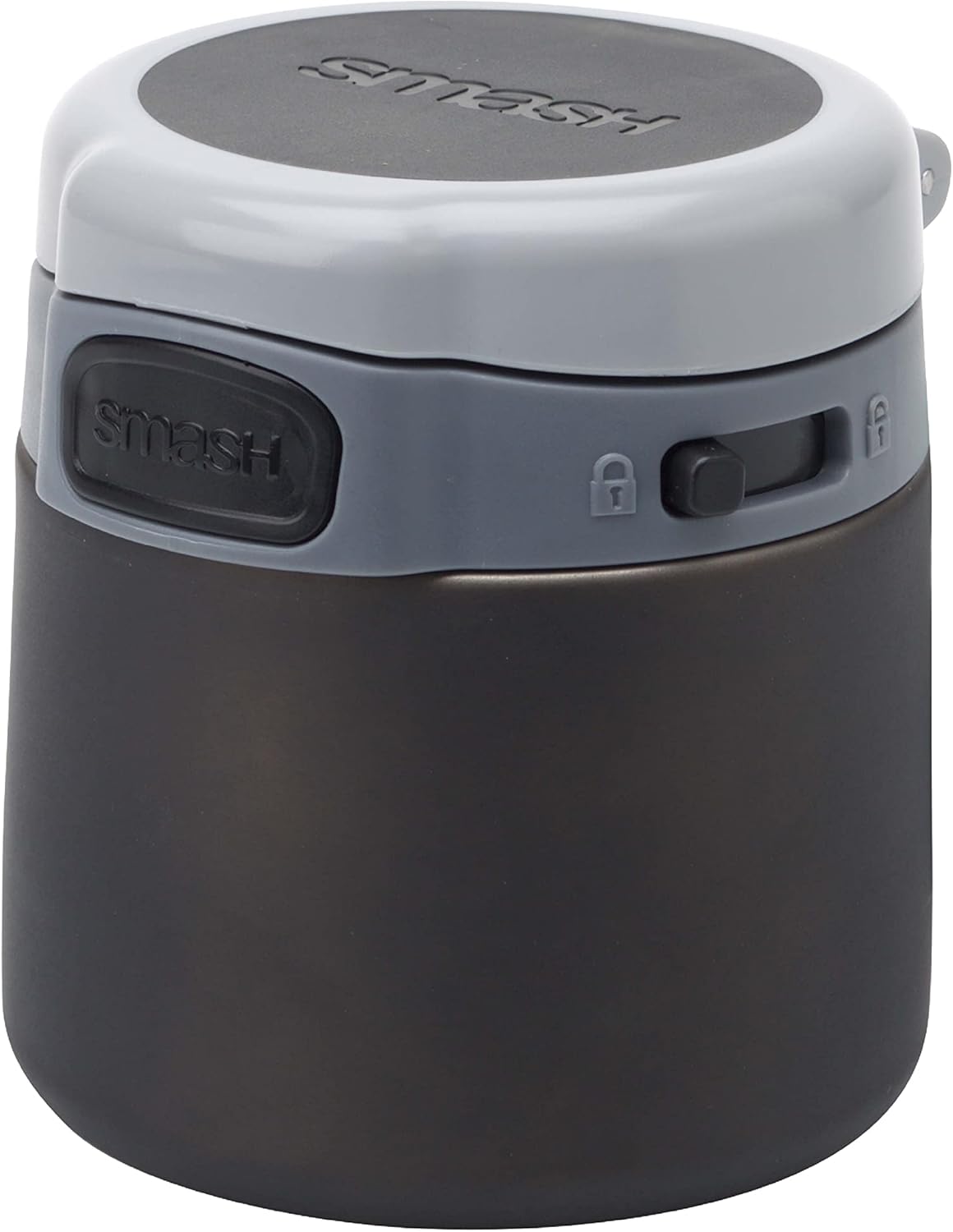 Smash Stainless Steel Push Button Food Jar/Flask with Spoon, Black ...