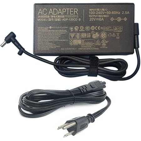 Amazon.com: 20V 6A 120W AC Charger Adapter Fit for Asus A17-120P2A ADP ...