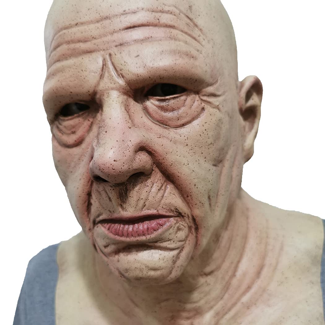 Halloween Old Man Mask Blade for Adult Old Person Elder Mask Latex