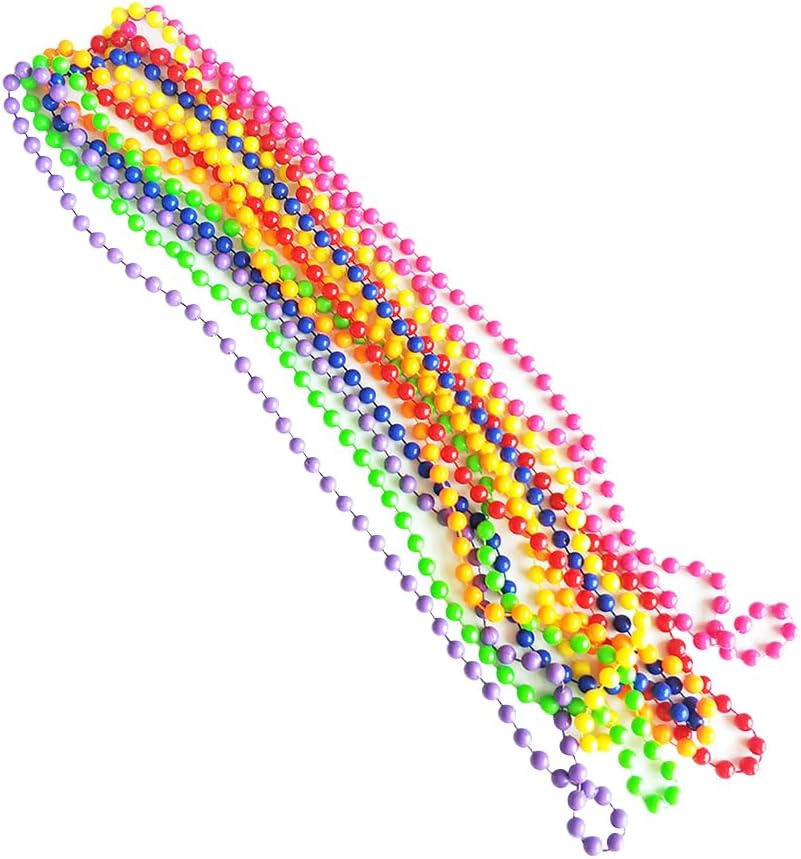Amazon.com: UUYYEO 7 Pcs Neon Party Costume Necklaces Colorful Beaded ...