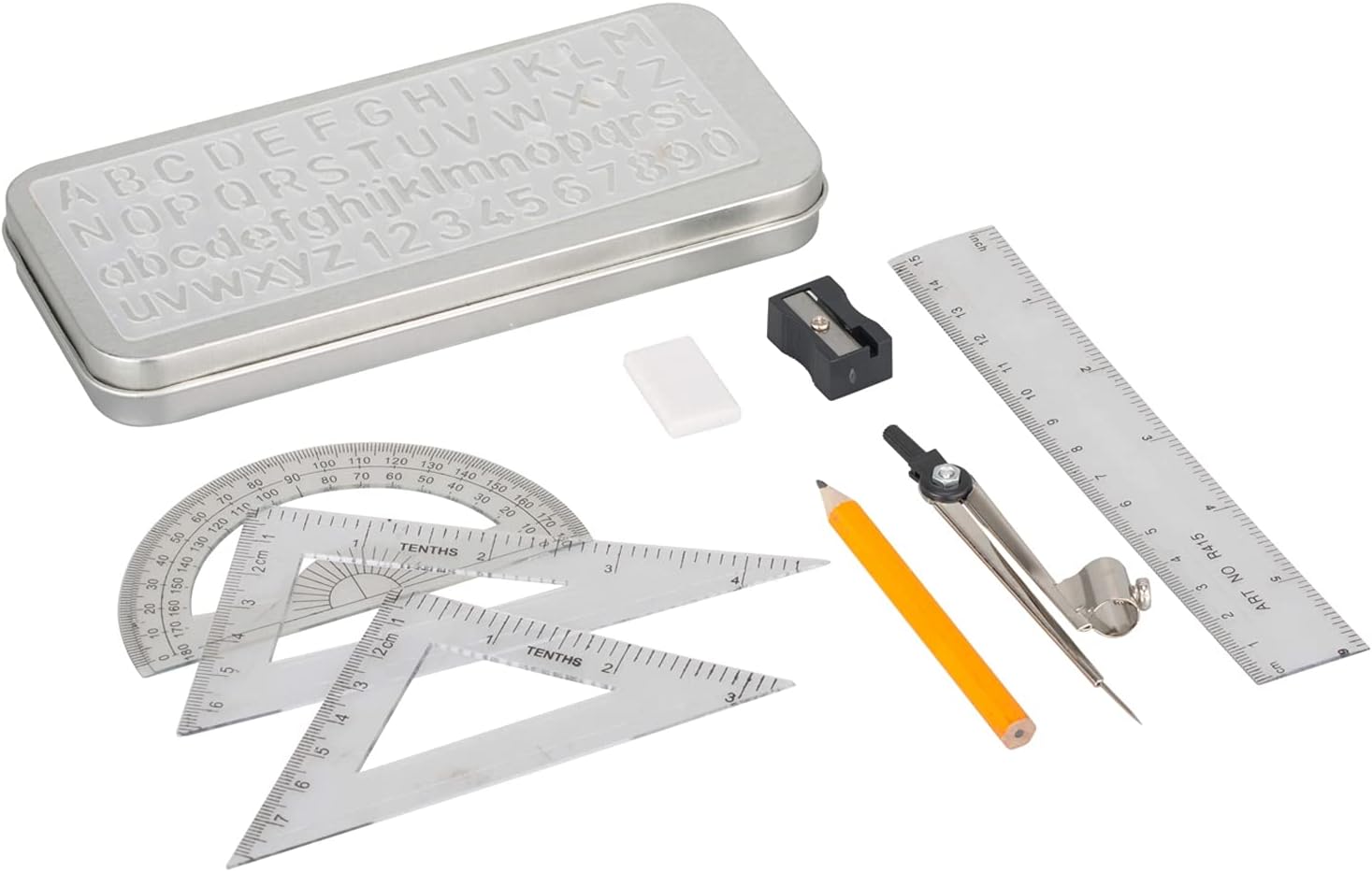 Maths Set Geometry Mathematics Pencil Case Set In Tin Lightweight ...