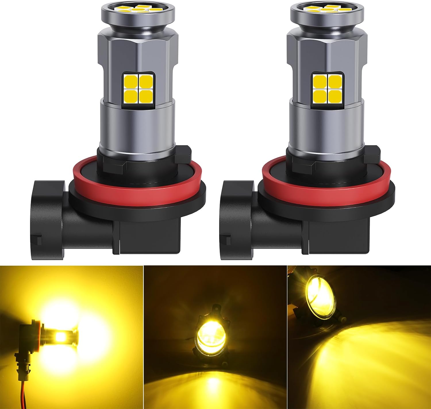 Amazon.com: Fulanmi H8 H11 3000K Golden Yellow Fog Light Bulbs 2000 ...