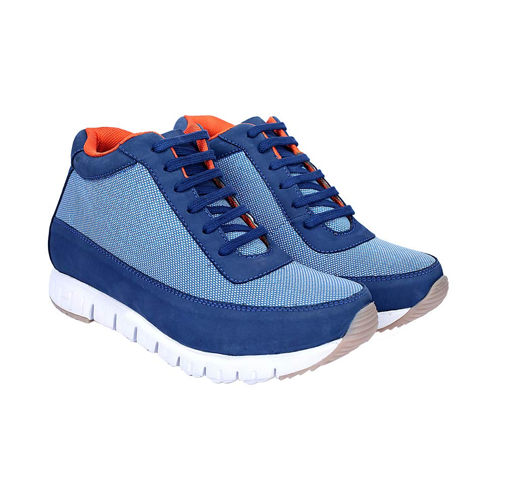 Buy Revox Height Increasing Sky Blue Sports Elevator Shoes for Men with ...