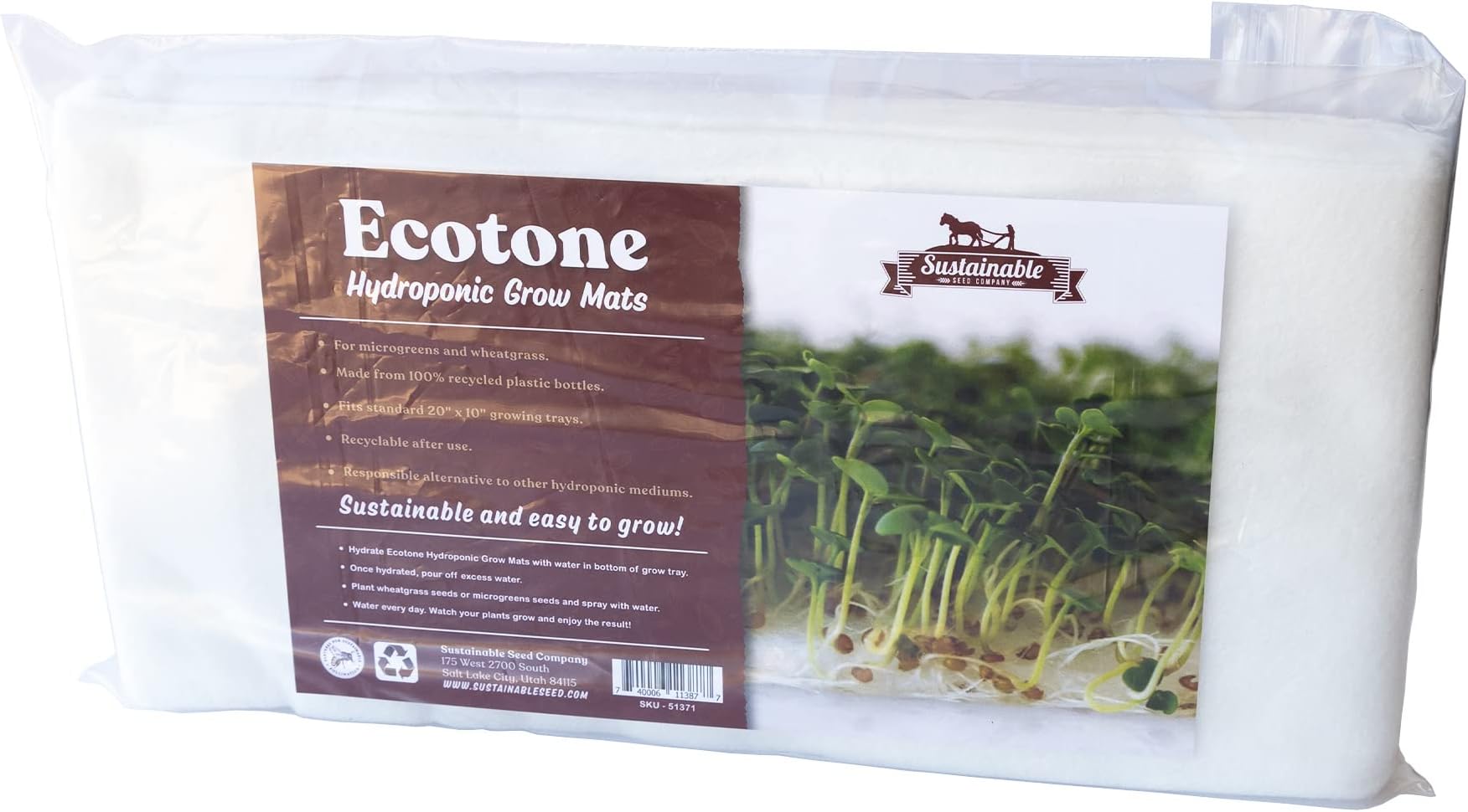 Amazon.com: Ecoton Hydroponic Grow Mats - 10x20 Inches for 1020 Growing ...