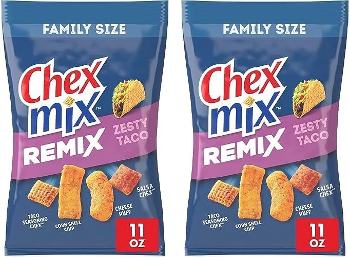 Amazon.com: Chex Mix Snack Mix, Remix Zesty Taco, Savory Snack Bag, 11 ...