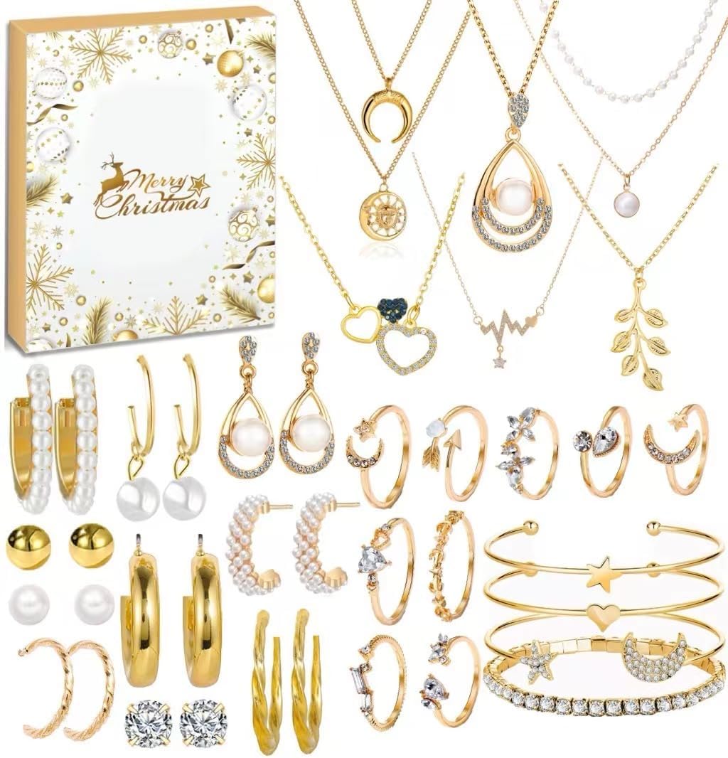 Jewelry Set Advent Calendar 2025,24 Days Countdown Calendar for Adult ...
