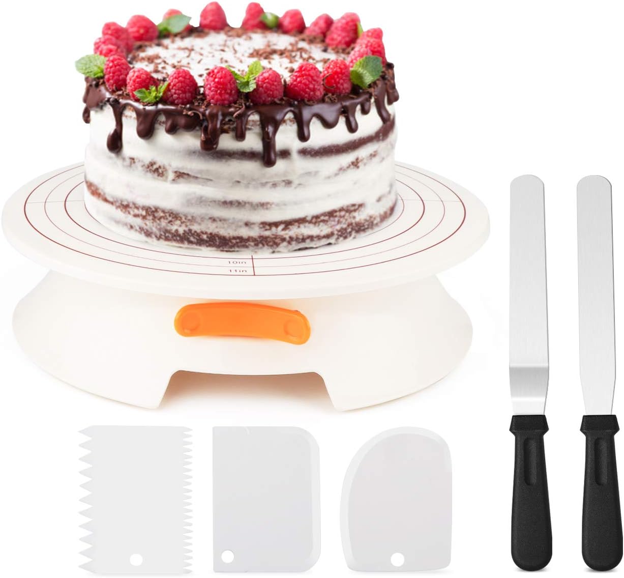 ilauke Cake Turntable, Cake Plate Rotating Cake Decorating Turntable ...