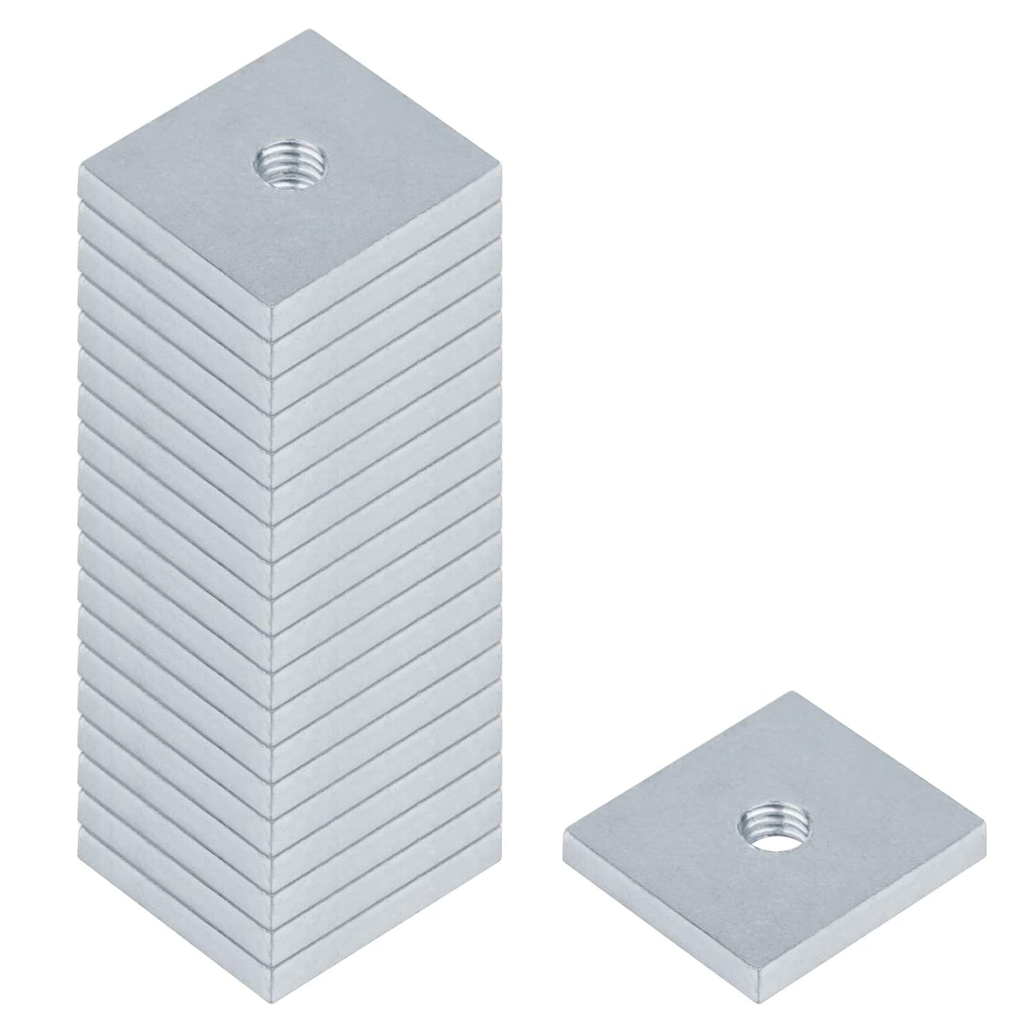 20 Pcs Square Channel Washer with Tapped Hole, Fit 3/8"-16 Bolt for 1-5 ...